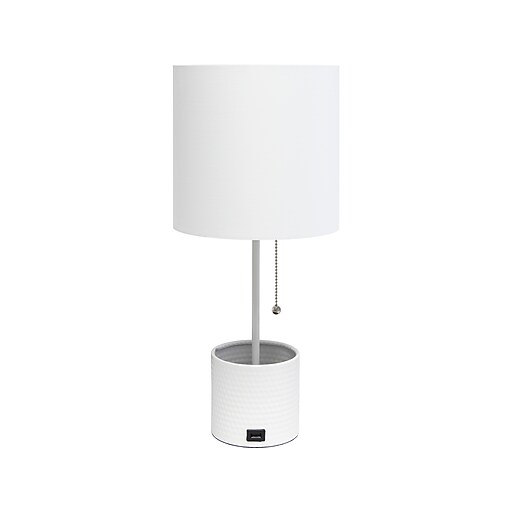 Simple Designs Table Lamp, White (LT1085-WHT) | Staples