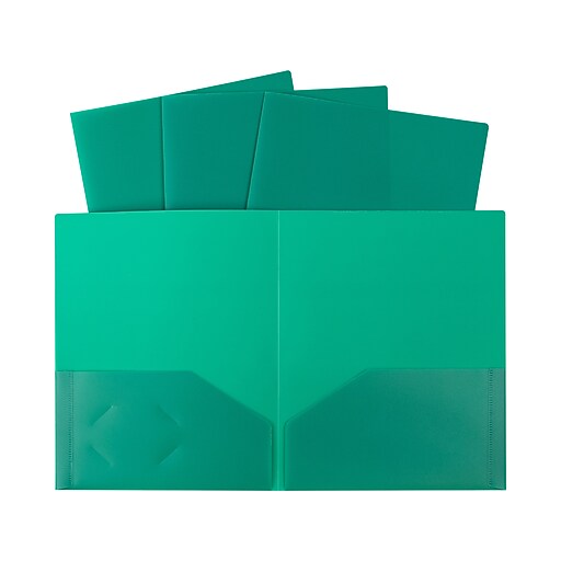 C-Line Heavy Duty 2-Pocket Portfolio Folder, Green (CLI33953) | Staples