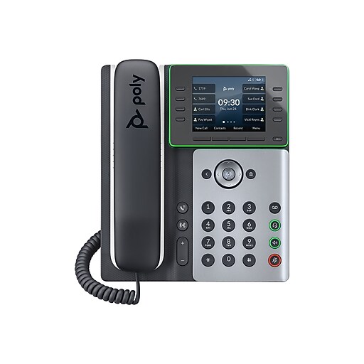 Poly Edge E350 VOIP Phone, Silver/Black (82M89AA) | Staples