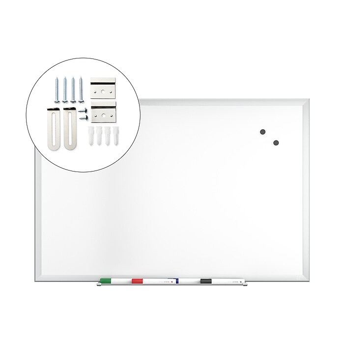 TRU RED Magnetic Steel Dry Erase Board Satin Frame 3 x 2 TR61169