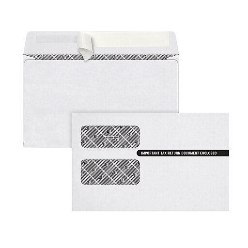 Adams Self Seal Security Tinted Double Window Envelope, 5 5/8" x 9 1/2 ...
