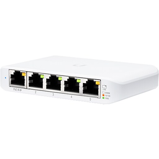 Ubiquiti UniFi Flex Mini 5-Port PoE Switch, 10Gbps, White (USW-FLEX ...