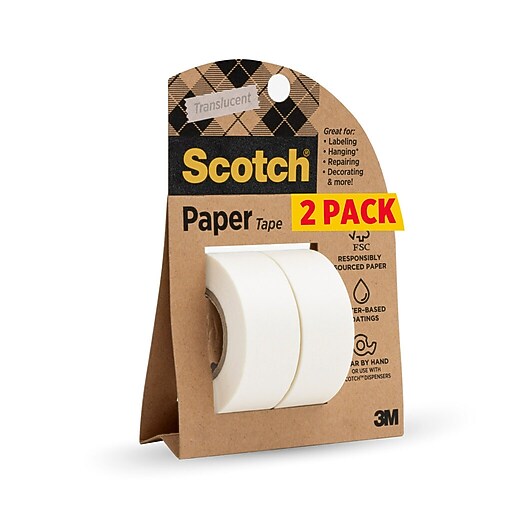 Scotch Paper Tape, 0.75 in x 600 in, 2/Pack (814-2P-SR) | Staples