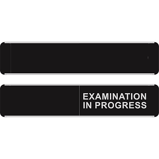 Seco Adhesive Examination in Progress Sliding Sign, 10" x 2", Black ...