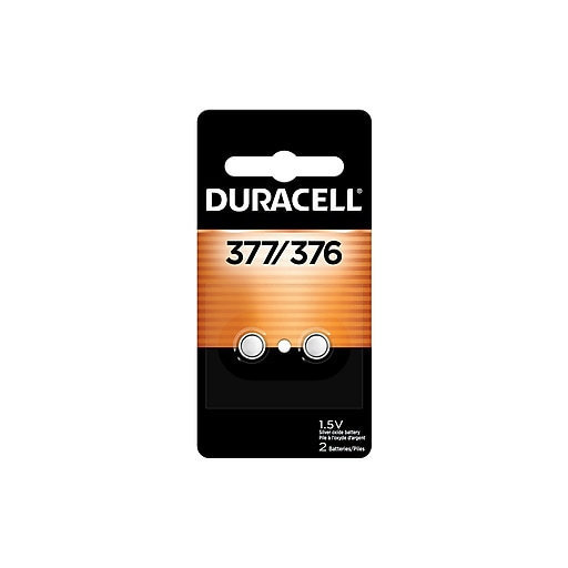 Duracell 377 Silver Oxide Battery, 2/Pack (DU377/376-2PK) | Staples