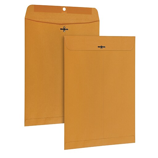 Quality Park Clasp & Moistenable Glue Kraft Catalog Envelopes, 9" x 12 ...