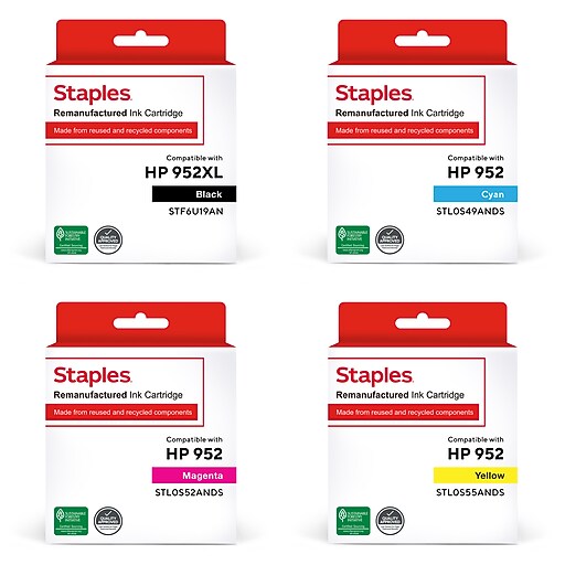Staples Remanufactured Black High Yield and Cyan/Magenta/Yellow ...