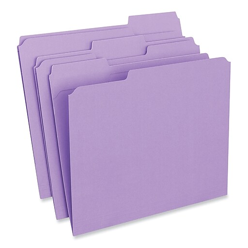 Universal File Folder, Letter Size, Violet, 100/Box (UNV16165) | Staples