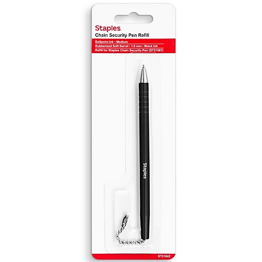Staples® Anchor Ballpoint Pen Refill, Medium Point, Black Ink (ST31642 ...
