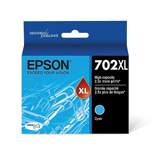 Epson T702XL Cyan High Yield Ink Cartridge (T702XL220-S) | Staples