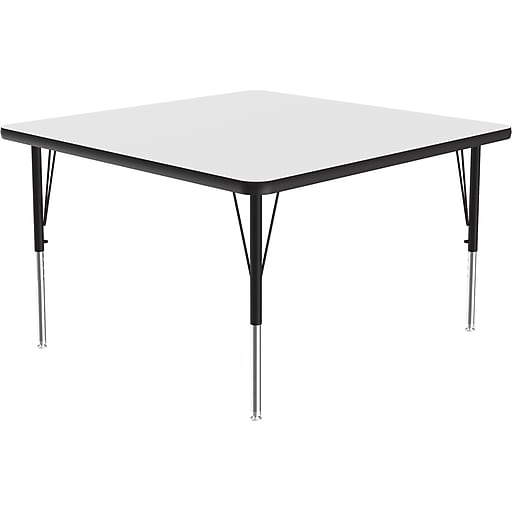 Correll Square Activity Table, 42" x 42", Height-Adjustable, Frosty ...