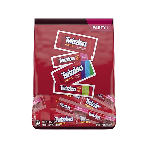 Twizzlers Chewy Candy Bulk Party Pack, Assorted Flavors, 46.34 oz ...