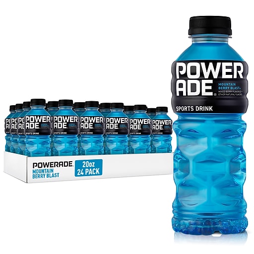 Powerade Mountain Berry Blast Liquid Sports Drink, 20 Fl. Oz., 24 ...