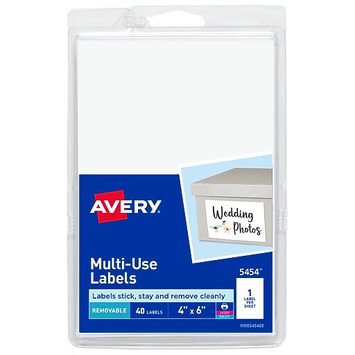 Avery Laser/Inkjet Multipurpose Labels on 4" x 6" Sheets, 4" x 6 ...