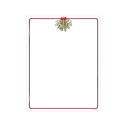 Great Papers Hanging Mistletoe Seasonal Letterhead, Multicolor, 25/Pack ...