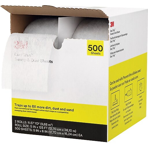 3M Easy Trap Dusting Cloths, 6" x 5", Gray, 250 Sheets/Roll, 2/Carton ...