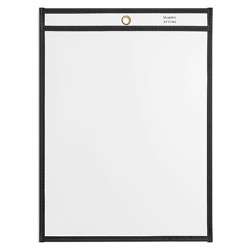 Staples Heavy Weight Stitched Job Ticket Holder, 8.5" x 11", Clear, 25 ...