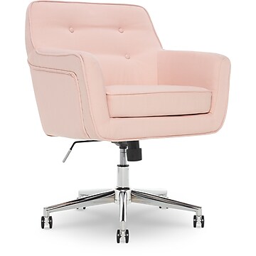 Serta Style Leighton Fabric Swivel Home Office Chair Blush Pink 47925C Staples