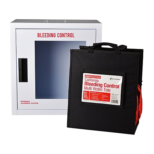 First Aid Only Right Response Bleeding Control Cabinet with Multiple Victim Tote, California ...