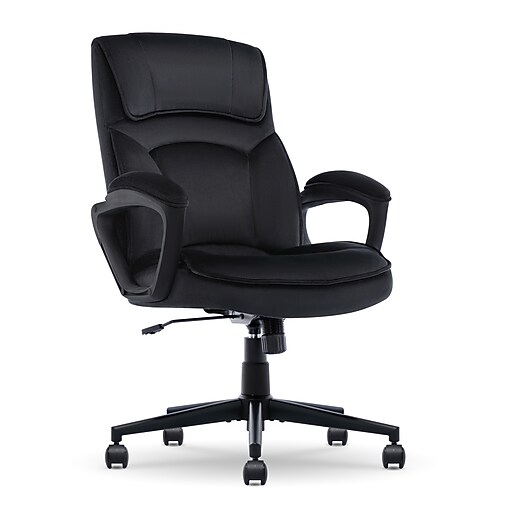 Serta Comfort Classic Ergonomic Velvet Fabric Swivel Executive Chair ...