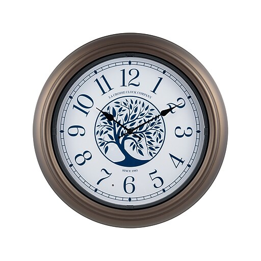 La Crosse Technology Lighted Dial Analog Wall Clock, 18"Dia. (403 ...