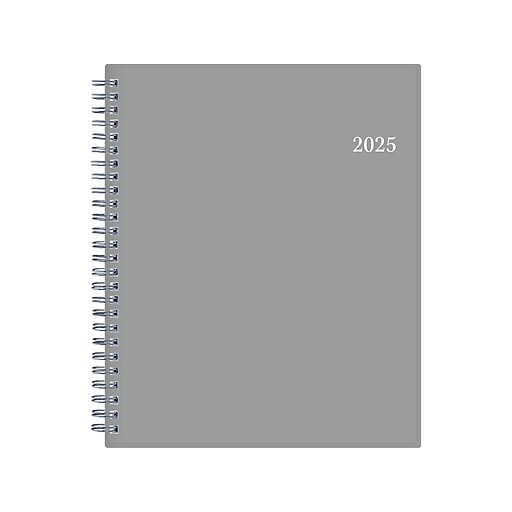 2025 Blue Sky 7" x 9" Monthly Planner, Plastic Cover, Gray (150854 ...