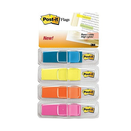 Post-it Flags, .47", Assorted Colors, 140 Flags/Pack (683-4ABX) | Staples