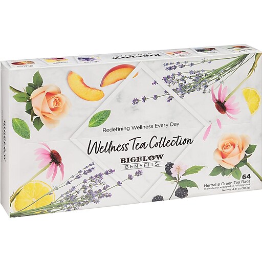 Bigelow Benefits Wellness Caffeinated Assorted Tea Bags, 64/Box (54568 ...