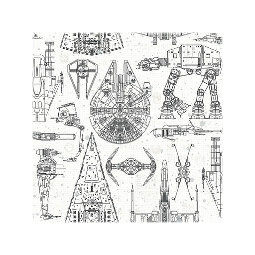 RoomMates Star Wars Blueprint Contemporary Wallpaper, Movies & TV ...