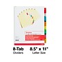Staples Large Tab Insertable Paper Divider, 8 Tabs, Buff with Assorted ...