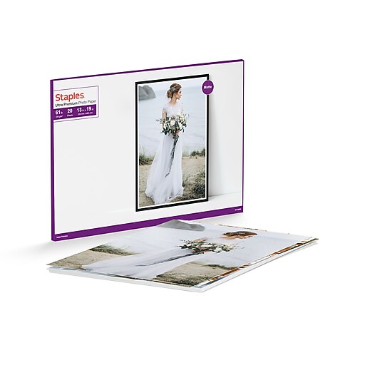 Staples Ultra Premium Matte Photo Paper, 13"W x 19"L, 20/Pack (19896-CC ...
