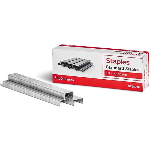Staples Standard Staples, 1/4" Leg Length, 5000 /Box (TR58090) | Staples