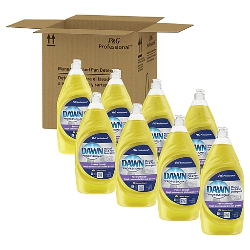 Dawn Professional Liquid Dish Soap, Lemon, 38 oz., 8/Carton (45113 ...
