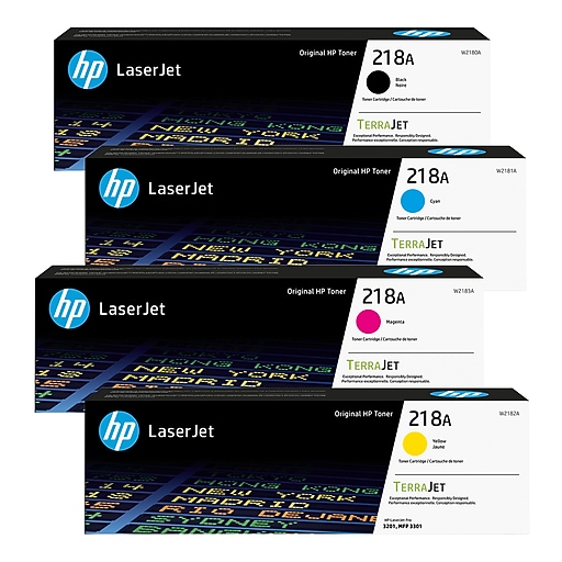 HP 218A Black/Cyan/Magenta/Yellow Standard Yield Toner Cartridge, 4 ...