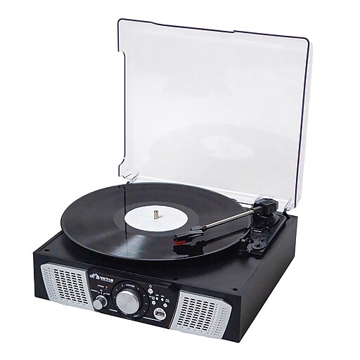 Victor Lakeshore Dual-Bluetooth Belt-Drive Retro 5-in-1 Turntable ...