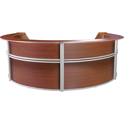 Regency Marque 142"W Curved Reception Desk Workstation, Cherry (77294CH ...
