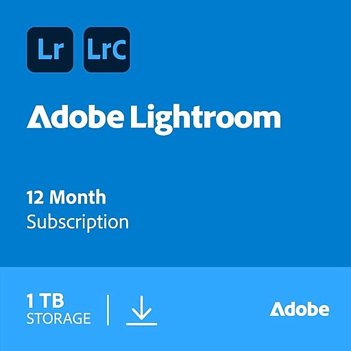 Adobe Lightroom 1TB, AI-Assisted Photo Editor, 1 Year Subscription for ...