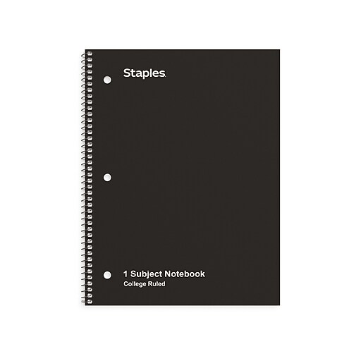 Staples 1-Subject Notebook, 8.5" x 10.5", College Ruled, 70 Sheets ...