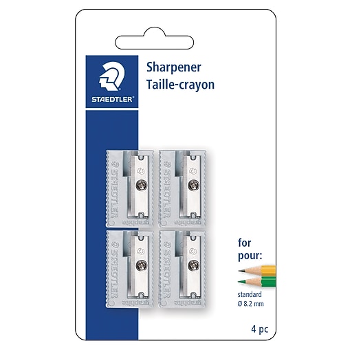 Staedtler Manual Pencil Sharpener, Silver, 4/Pack (510581BKA6) | Staples