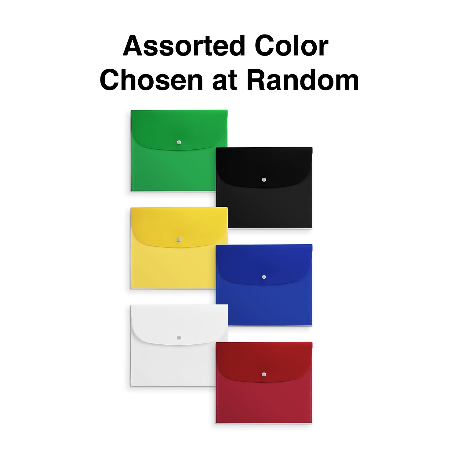 Staples Plastic Filing Envelope with Snap Closure Letter Size Assorted ...