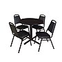 Regency Cain 30" Round Breakroom Table- Mocha Walnut & 4 Restaurant ...