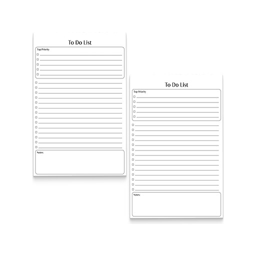 Better Office To-Do List Notepad, 5.5" x 8.5", Ruled, White, 50 Sheets ...