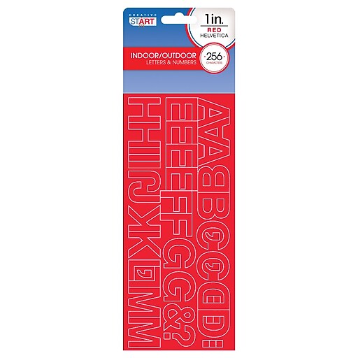Creative Start Self-Adhesive 1"H Letters, Numbers, and Characters, Red ...