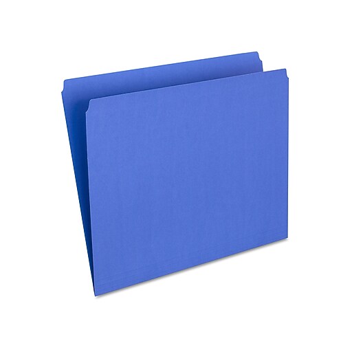 Staples File Folders, Single Tab, Letter Size, Blue, 100/Box (ST509679 ...
