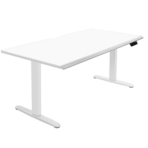 Mount-It! Dual Motor 60"W Electric Adjustable Standing Desk, White (MI ...