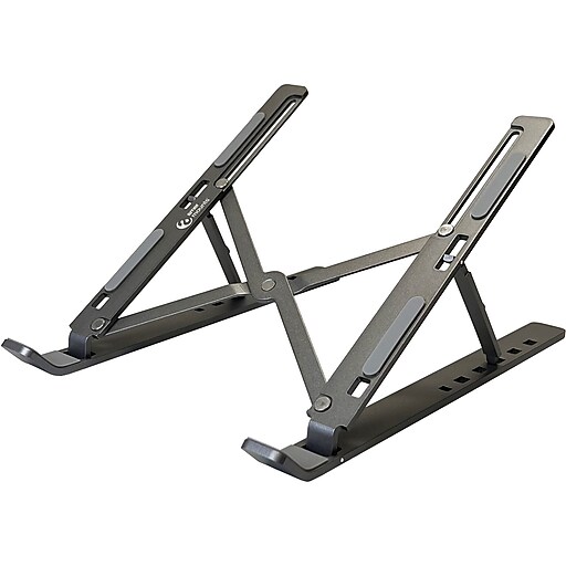 Amer 10" x 6" Aluminum Folding Laptop Stand, Dark Gray (AMRNS02DG ...