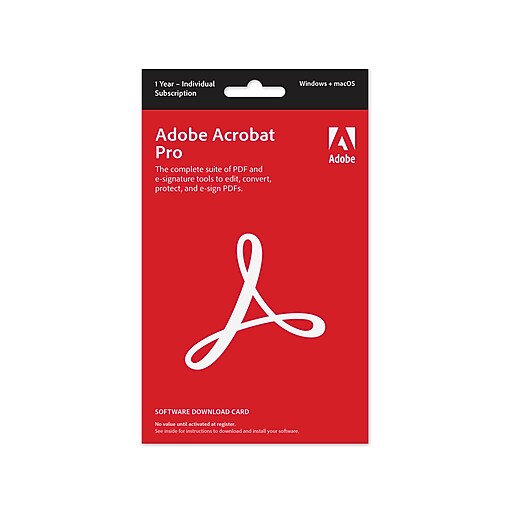 Adobe Acrobat Pro for 1 User, Windows and Mac, Download (65328453 ...