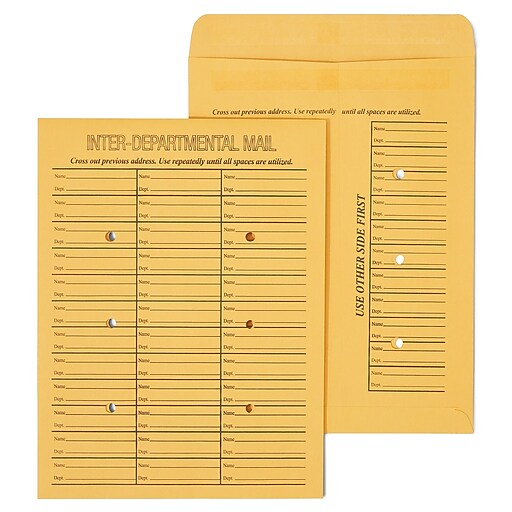 Staples Adhesive Inter-Departmental Kraft Envelope, 10" x 13", Brown ...