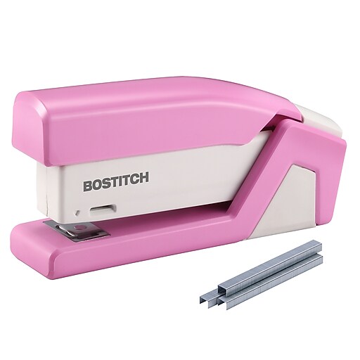 Bostitch InCourage 20-Compact Stapler, Spring-Powered, Pink/White ...