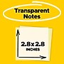 Post-it Sticky Notes, 2.8" x 2.8", Transparent, 36 Sheets/Pad (600 ...